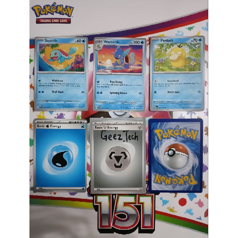 ORIGINAL WATER Pokemon 151 TCG Scarlet & Violet SV 3.5 Basic Uncommon ...