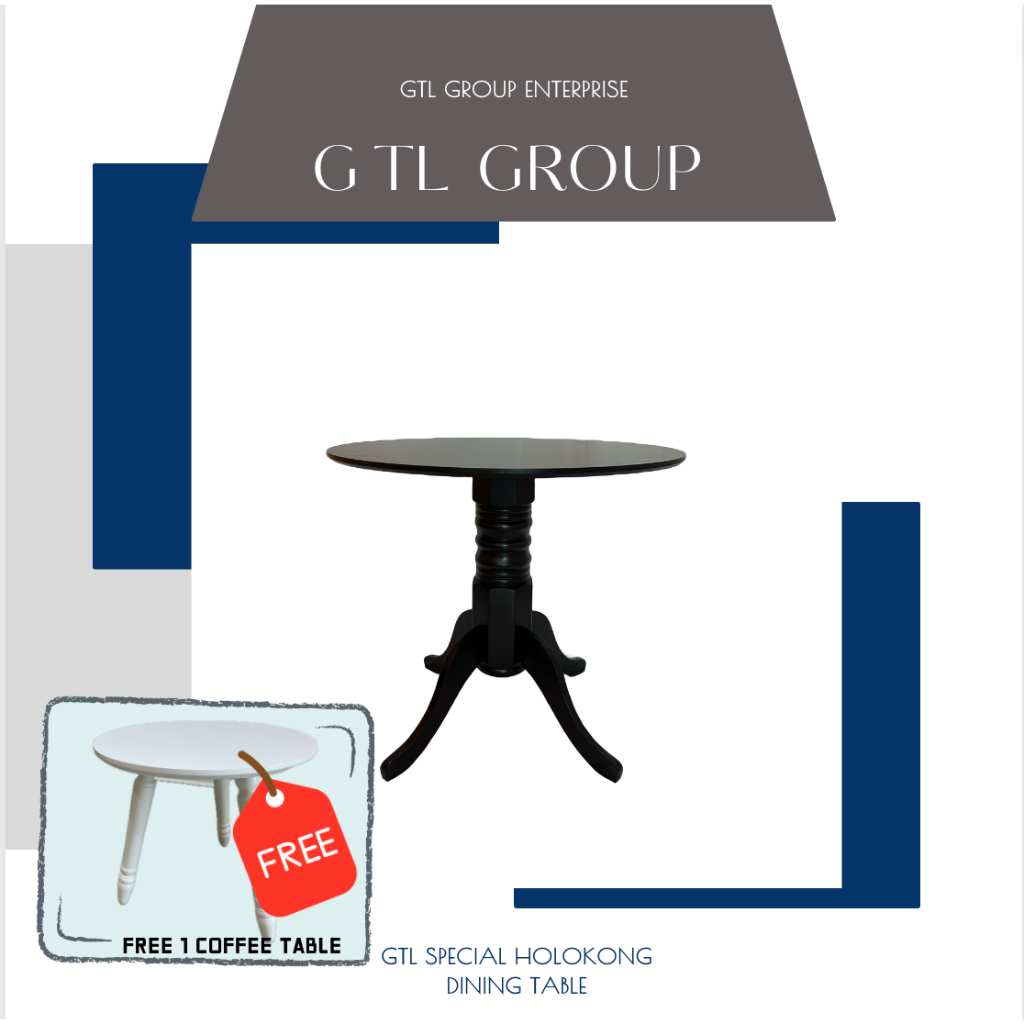 ️FREE 1 SMALL COFFEE TABLE ️]GTL SPECIAL DESIGN HOLOKONG ROUND DINING ...
