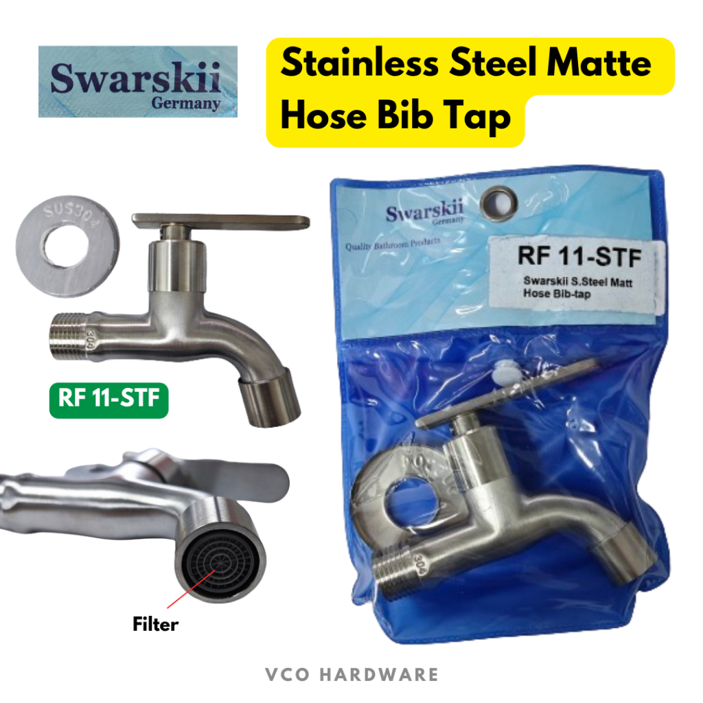 Swarskii Stainless Steel SUS 304 Matt Hose Bib Tap / Pili Air RF 11-STF ...