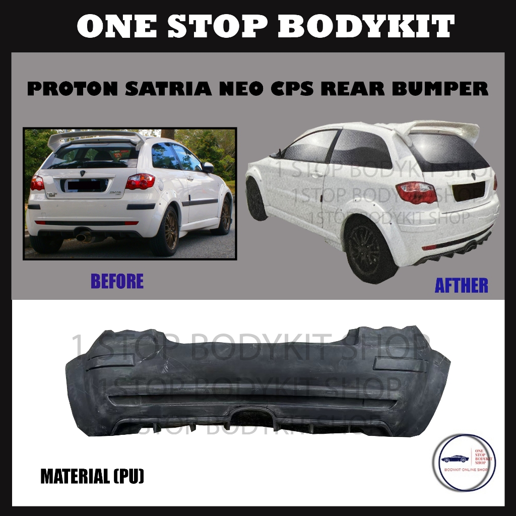 PROTON SATRIA NEO CPS REAR BUMPER (PU GETAH ) SKIRT LIP BODYKIT ...