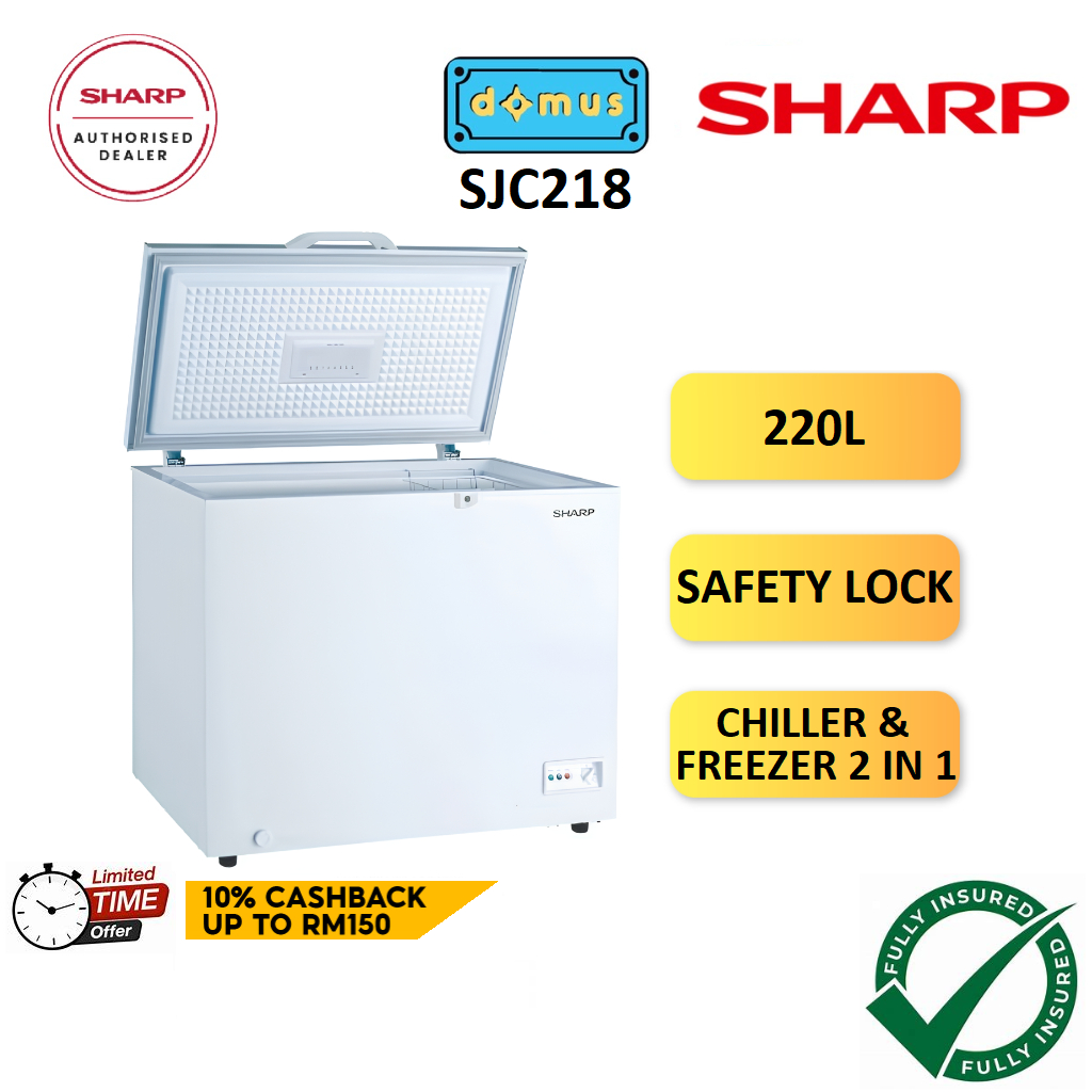 Sharp Chest Freezer 110L/160L/220L/310L/510L Peti Freezer Murah Deep ...