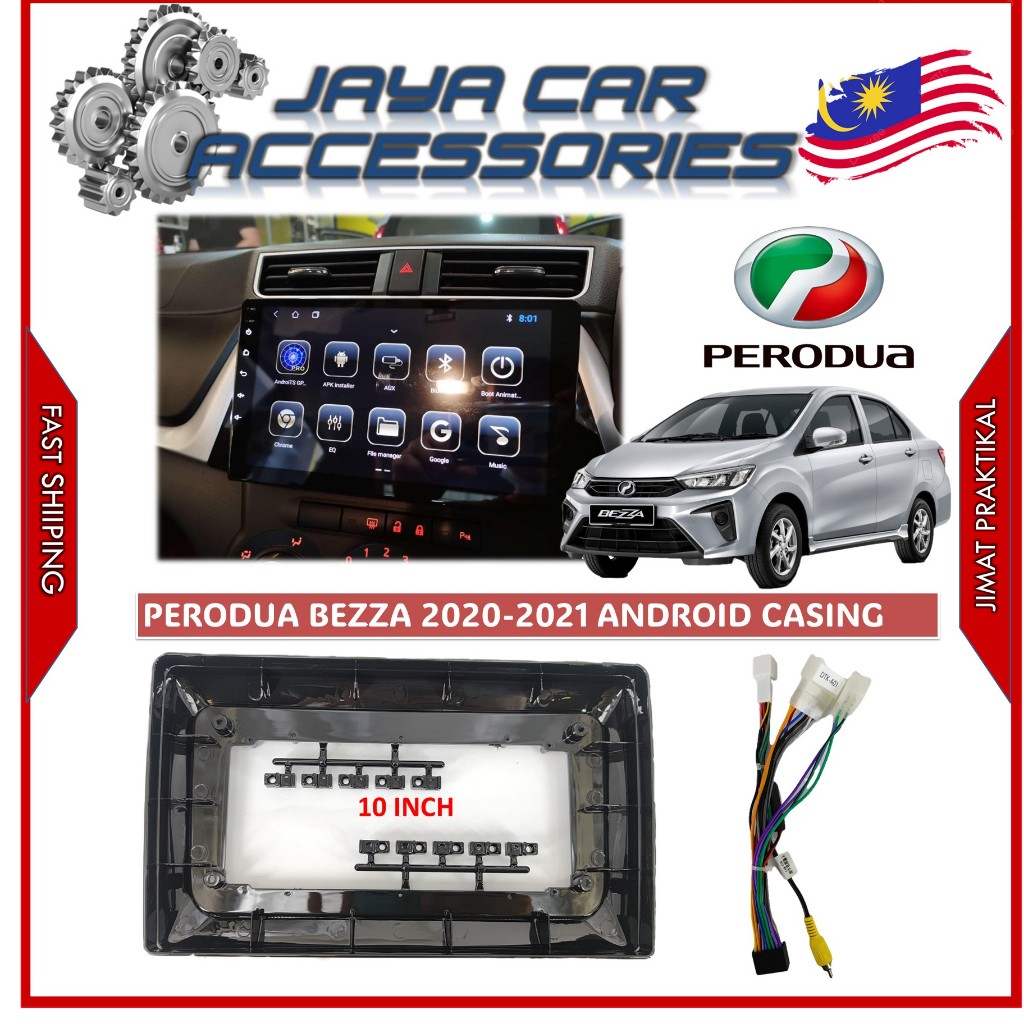 Android Player Casing 10 inch Perodua Bezza 2020-2022 (UV Black)(Low ...