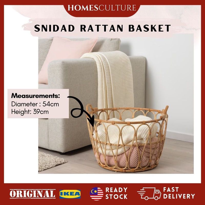 SNIDAD Rattan Storage Basket Clothes Baskets Bakul Rotan | Shopee Malaysia