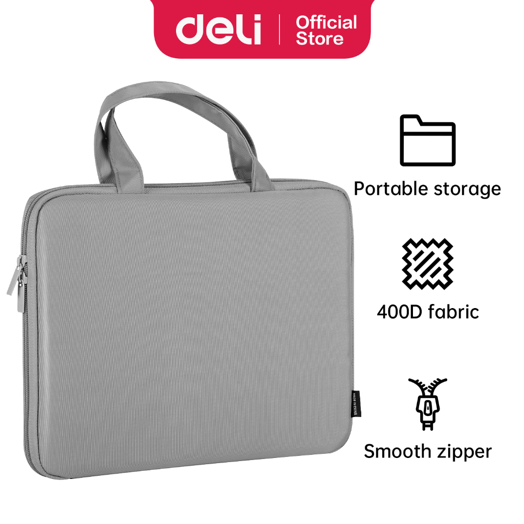 Deli Laptop Bag Office Work Men Business Briefcase Water Repellent Grey ...