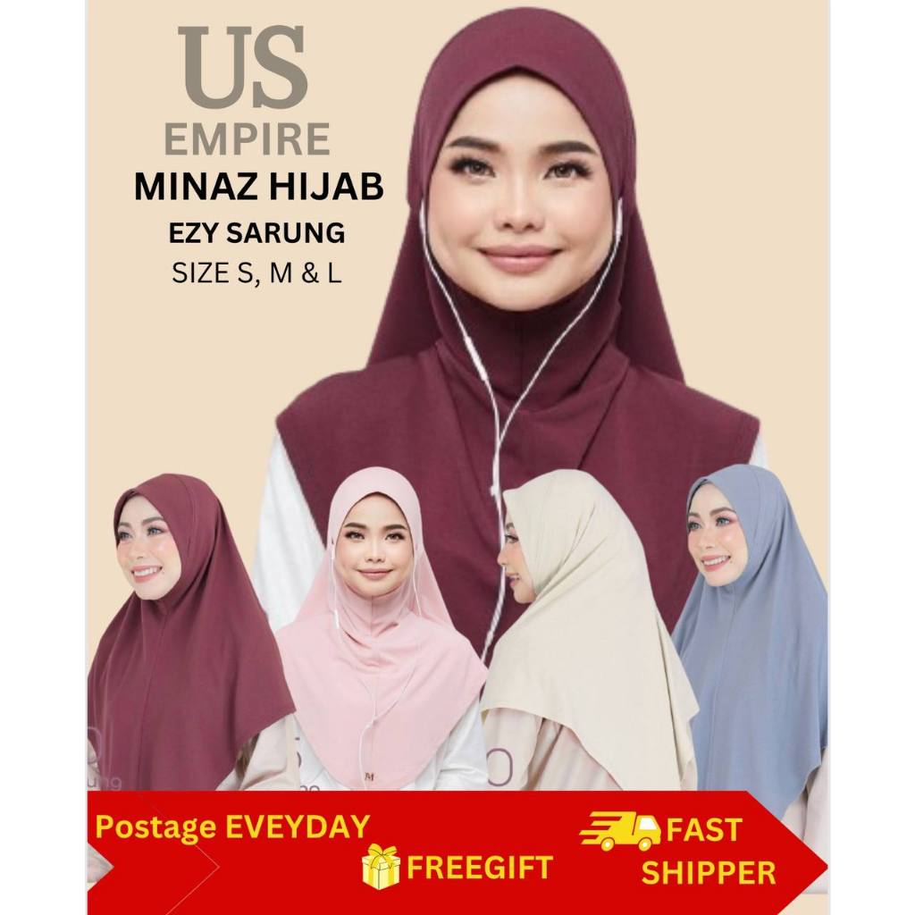 🔥HOT COLLECTION 🔥Ezy Sarung Minaz Hijab Rose Twill Cotton(Textured) Size S,M,L Anti Kepam ...
