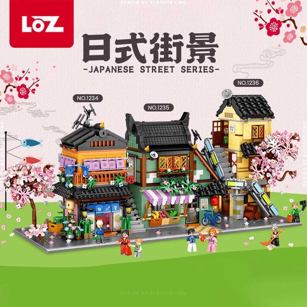 LOZ MINI JAPANESE STREET RAMEN SHOP/ FRUITS SHOP/HOSTEL BUILDING BLOCK(1234/1235/1236) | Shopee ...