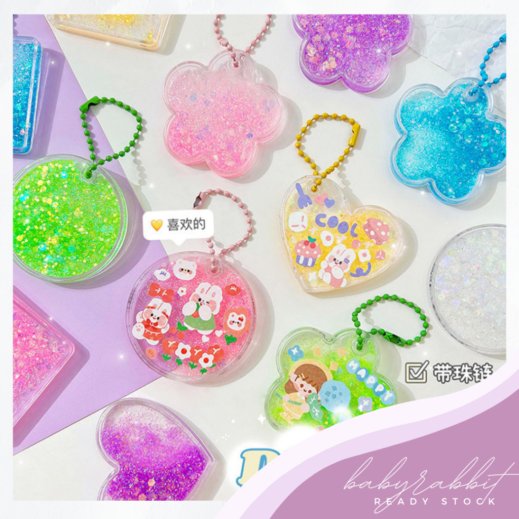 Glitter Arcylic Guka DIY Keychain Transparent Arcylic Guka Pendant ...