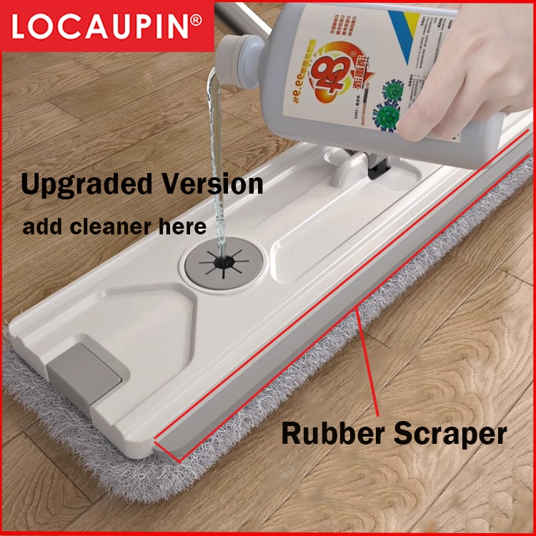 Locaupin 42cm Large Panel Flat Mop, Self Wringing Floor Cleaning Mop ...