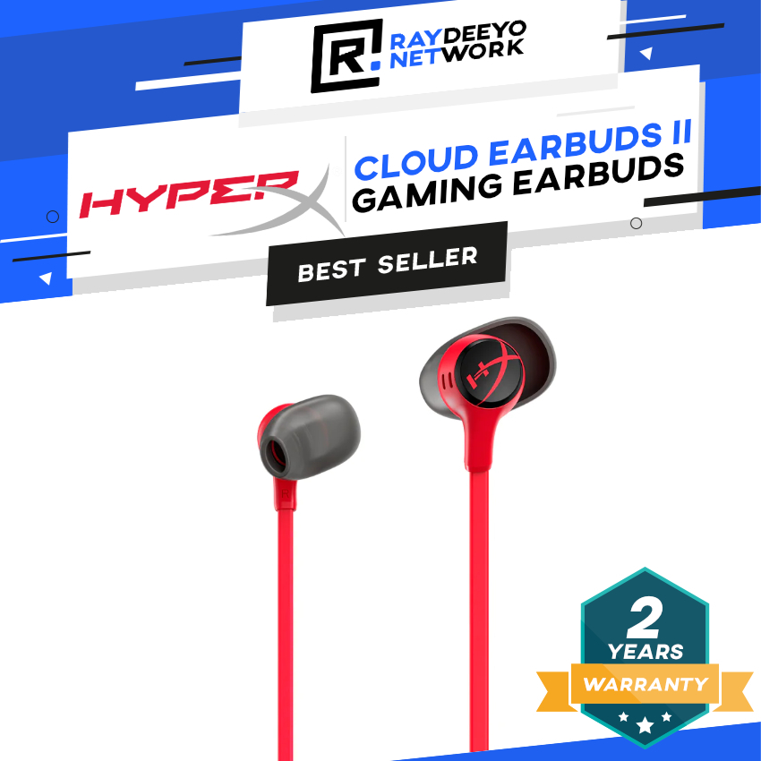 HyperX Cloud Earbuds II Gaming Earbuds Hyper X Earbud [Built-in Mic ...