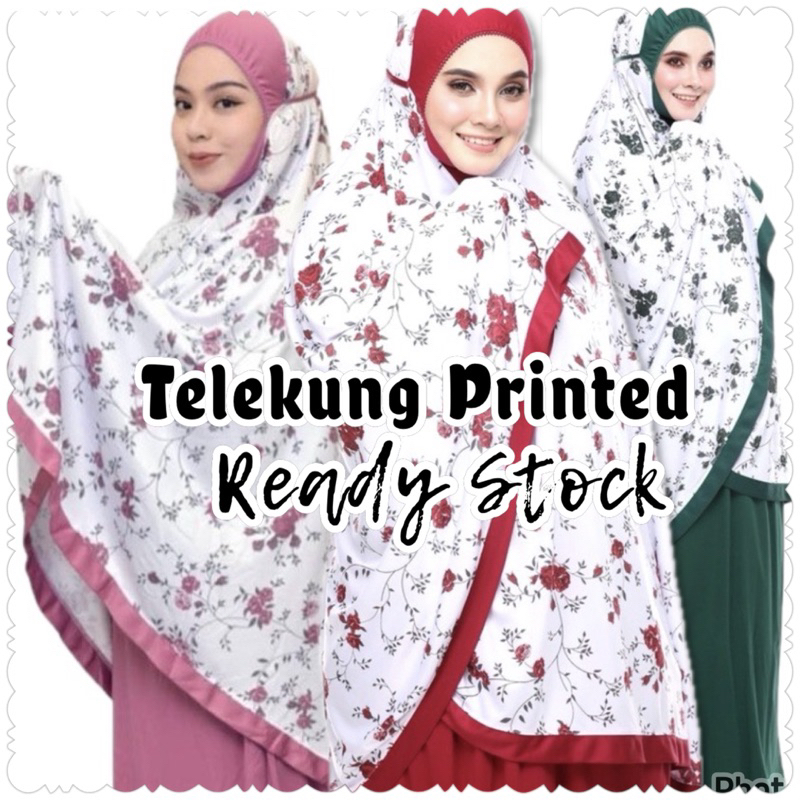 Ready Telekung Bunga Rose dewasa printed By Malaysia | Shopee Malaysia