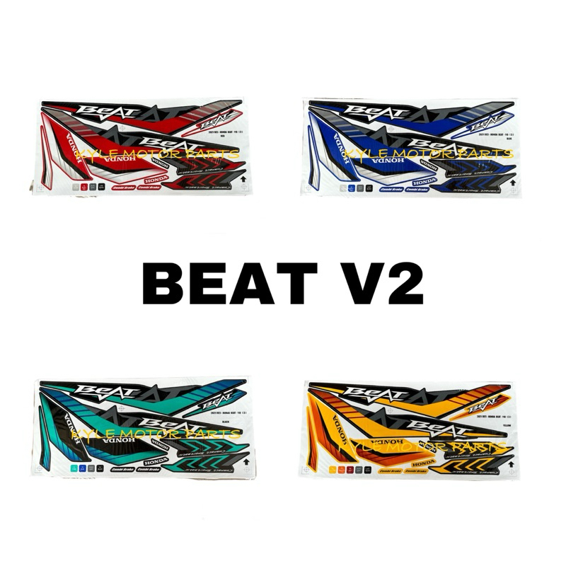 HONDA BEAT V2 BODY STICKER SET | Shopee Malaysia