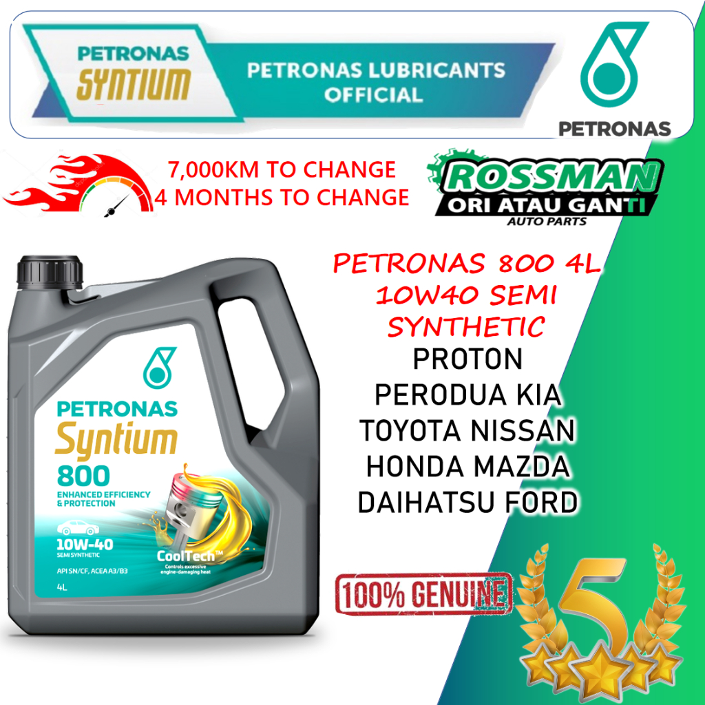 NEW ! Genuine Petronas Malaysia Syntium 800 4L Semi Synthetic SN/CF ...