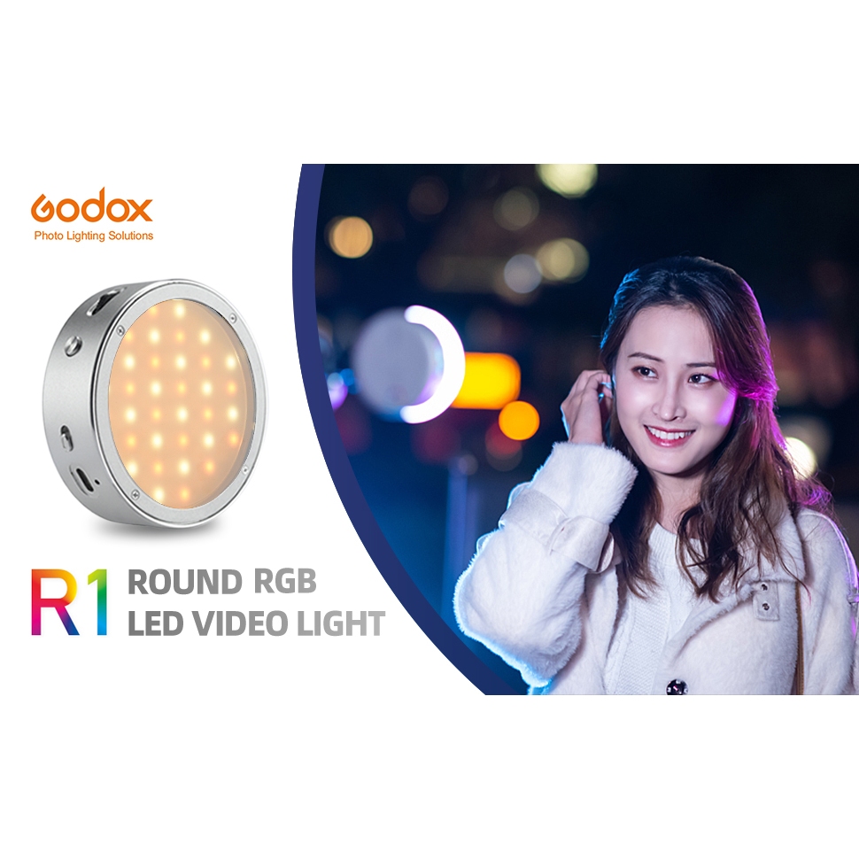 Godox R1 Round Mini RGB LED Magnetic Light (Silver) | Shopee Malaysia