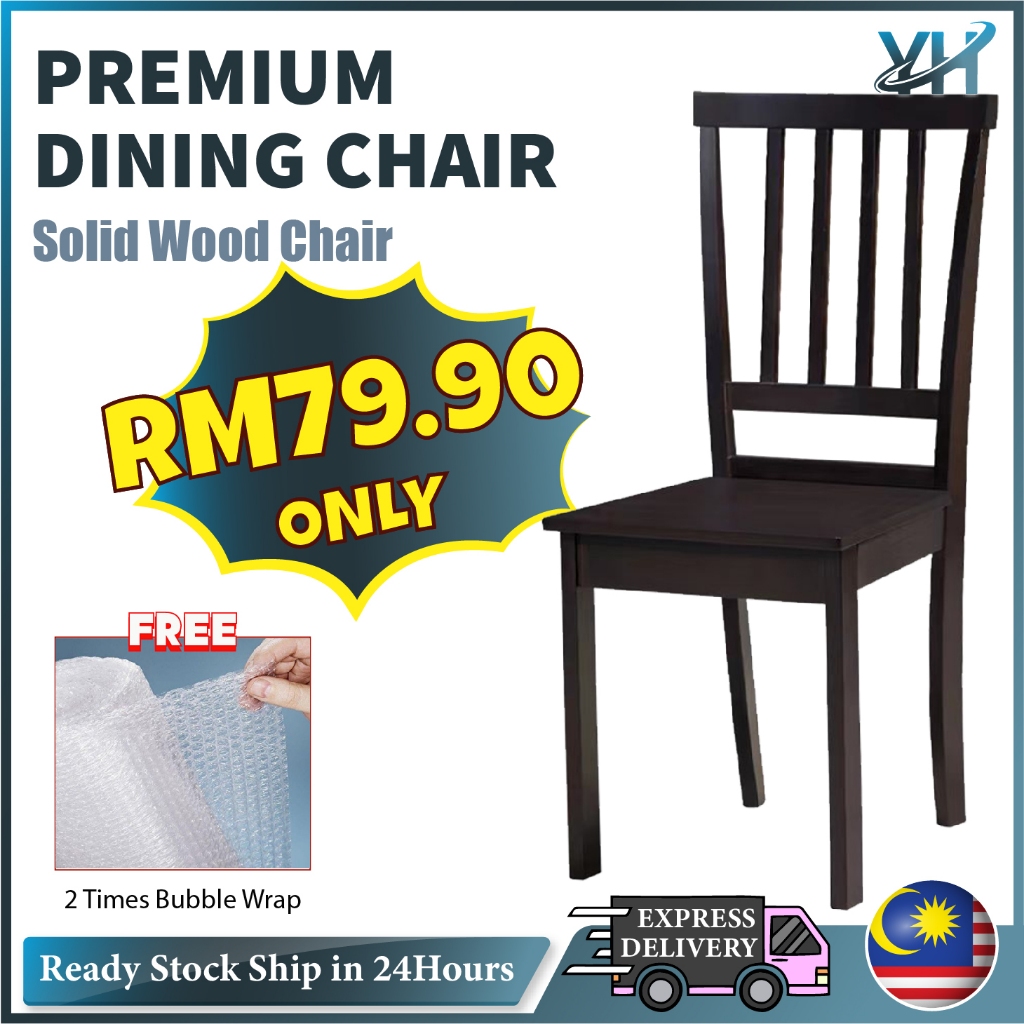 Kerusi Makan Kerusi Kayu Wood Dining Chair Ruang Tamu Dining Chair ...