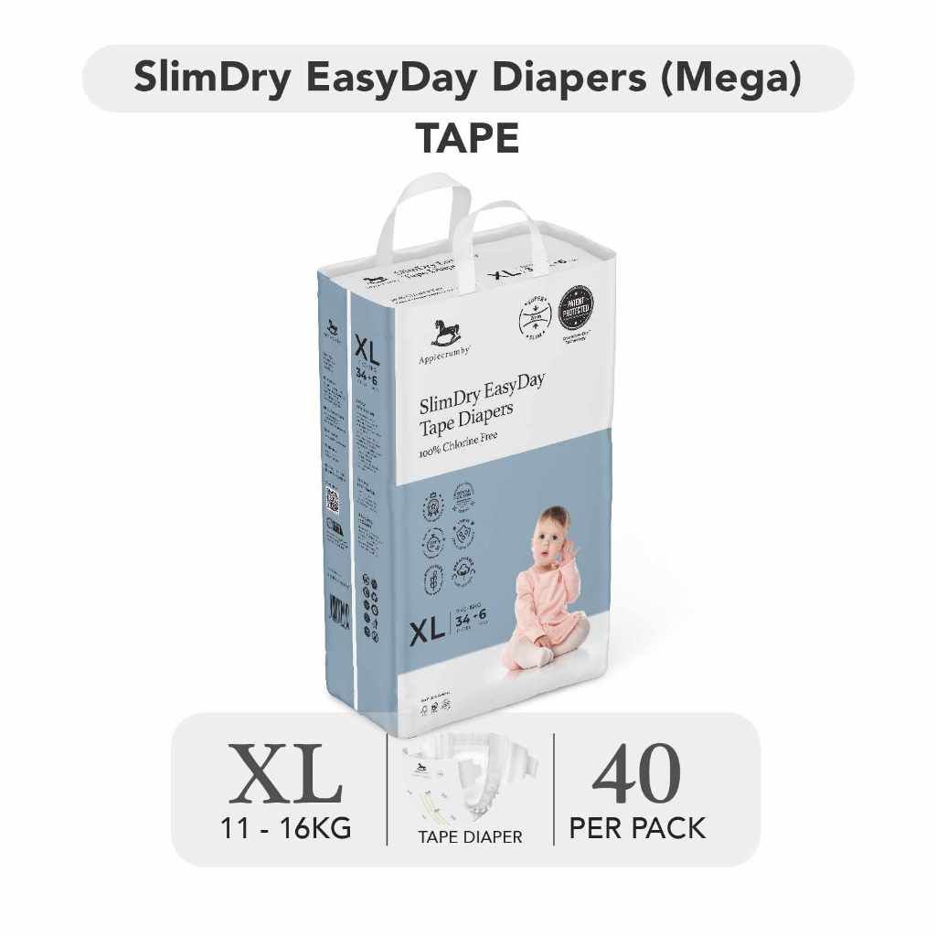 Applecrumby® SlimDry EasyDay/Slimdry +[New Packaging]One Pack Diapers ...