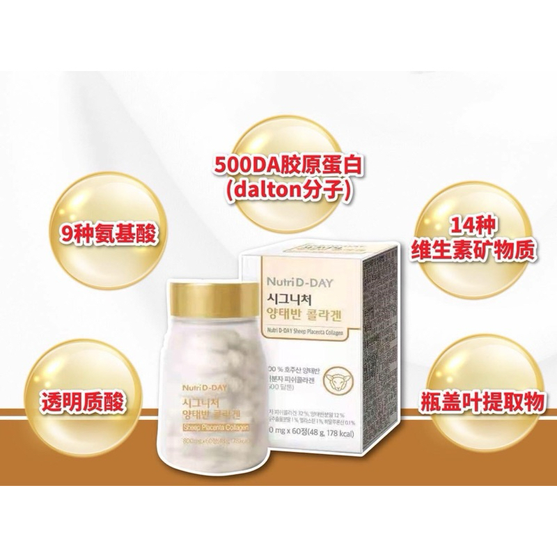 Nutri D-Day Sheep Placenta Collagen - 800mg x 60tablets Nutri D-Day ...