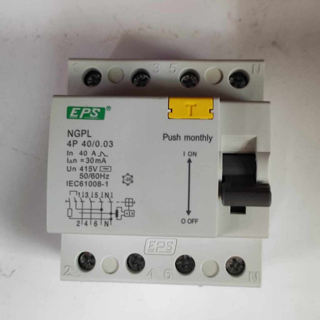 EPS ELCB RCCB 4 POLE 40A 63A 100A / 30MA 100MA 300MA RESIDUAL CURRENT CIRCUIT BREAKER AUTOMATIC ...