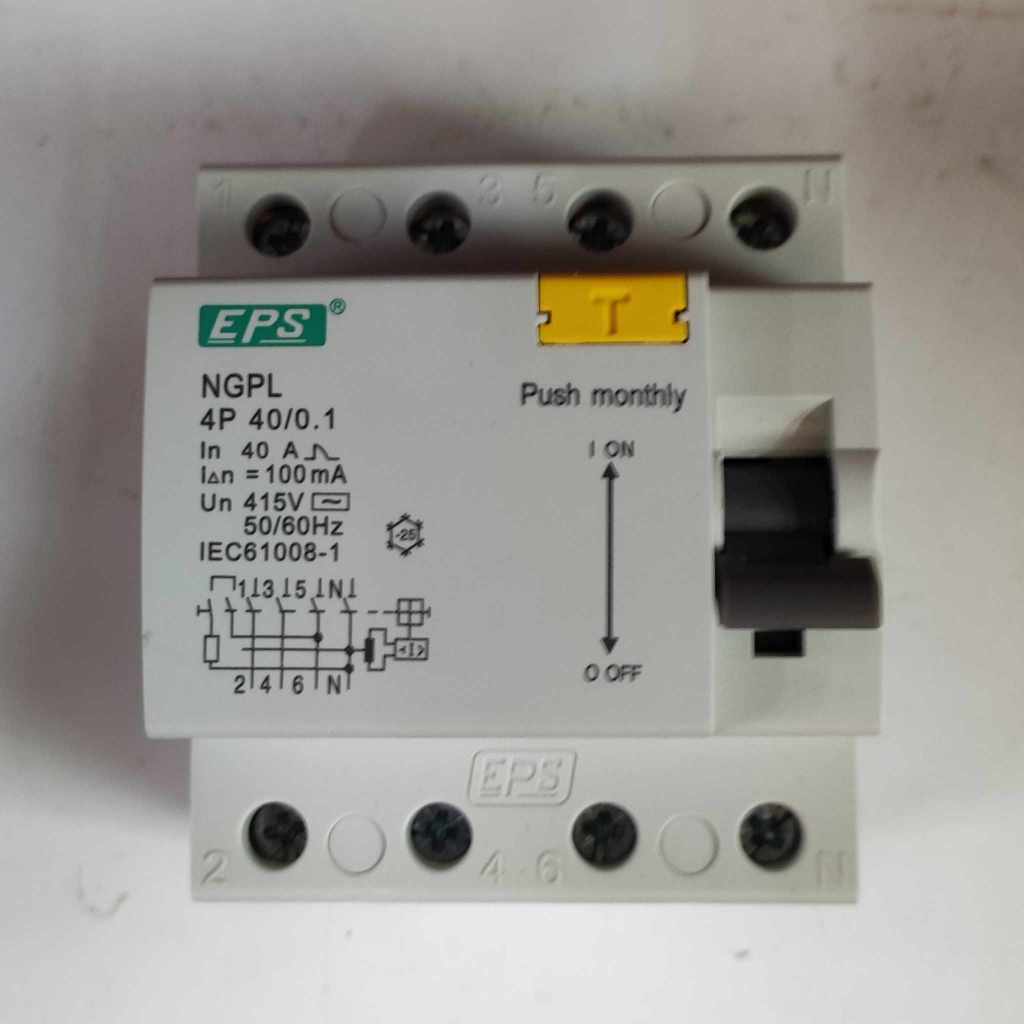 EPS ELCB RCCB 4 POLE 40A 63A 100A / 30MA 100MA 300MA RESIDUAL CURRENT CIRCUIT BREAKER AUTOMATIC ...