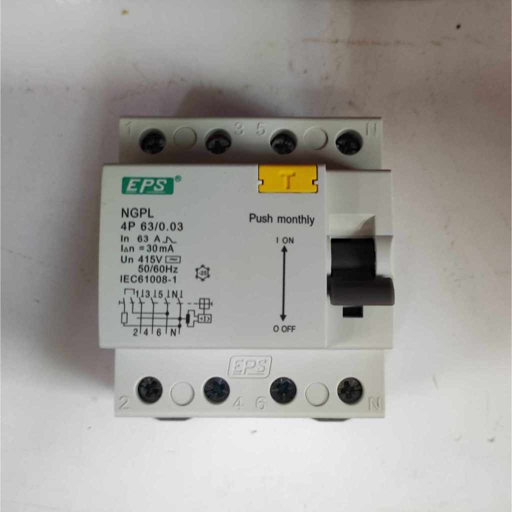 EPS ELCB RCCB 4 POLE 40A 63A 100A / 30MA 100MA 300MA RESIDUAL CURRENT ...
