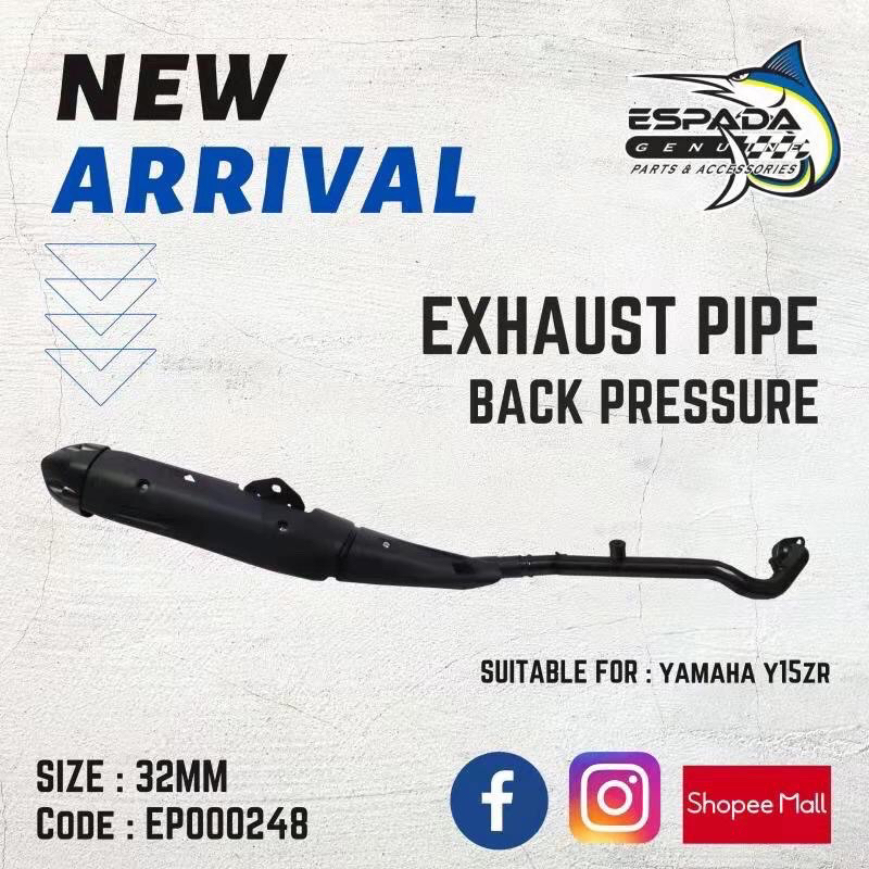 Exhaust Espada Std Cutting 100% Original Y15ZR/Y15/RS150/LC135/SRL115/SRL115FI EZXOS E4 E5 E6 E7 ...