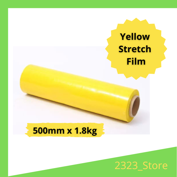 YELLOW COLOUR STRETCH FILM WRAPPING FILM 500MM X 1.8KG | Shopee Malaysia