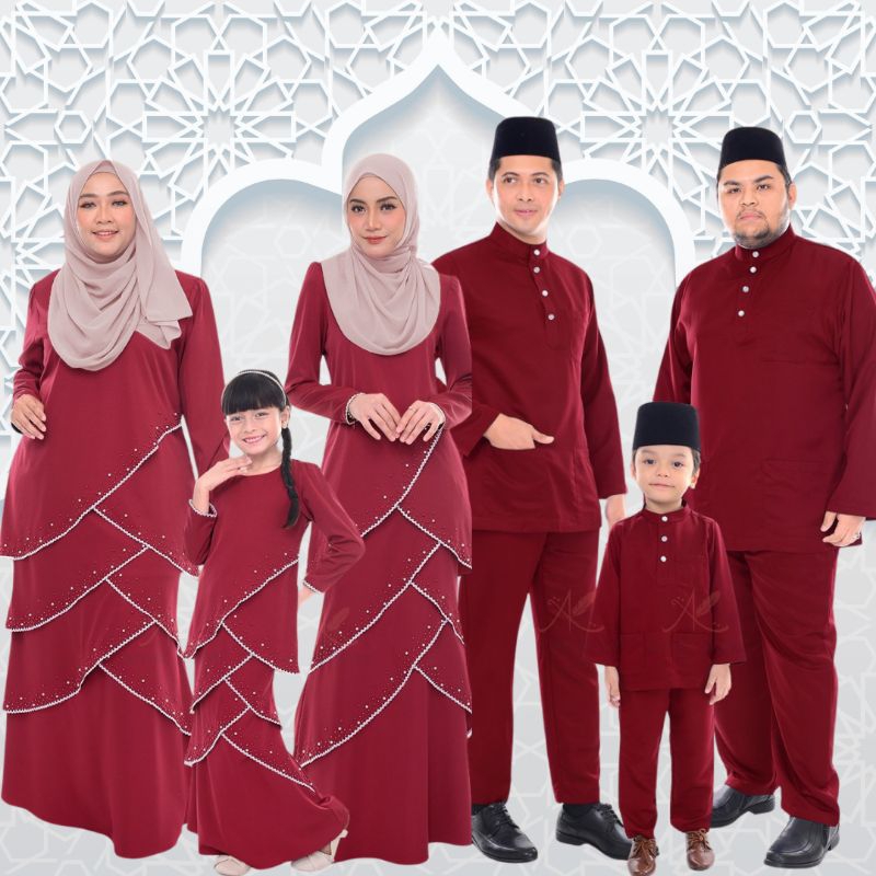 SEDONDON FAMILY MAROON LEENA READY STOCK / BAJU RAYA 2024 | Shopee Malaysia