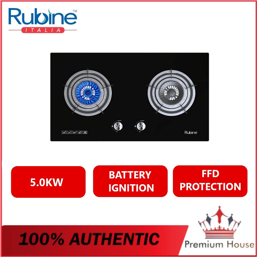 Rubine VISTA Built-in Hob 2 Burner RGH-VISTA2B-BL l Rubine VISTA Built ...