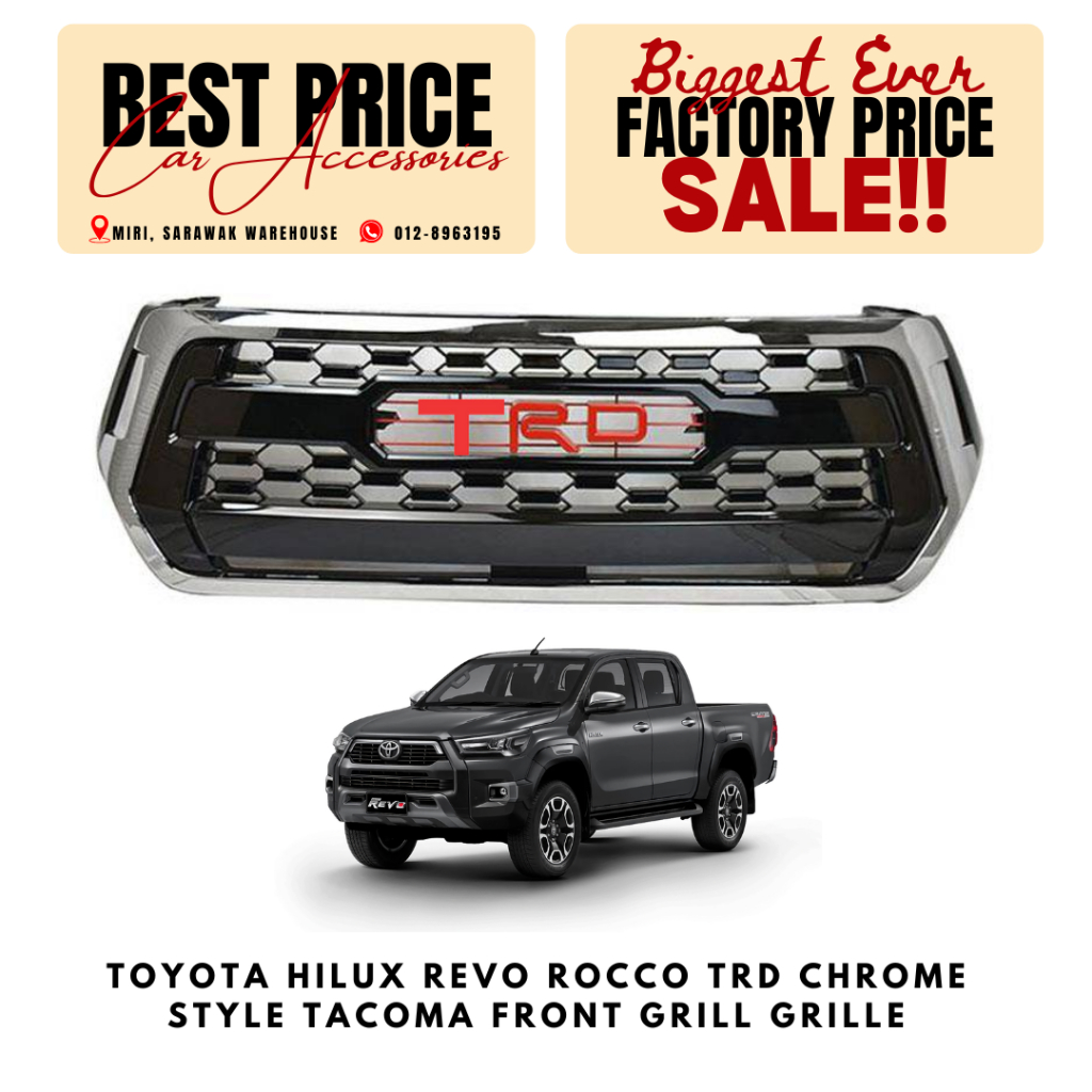 TOYOTA HILUX REVO ROCCO TRD Chrome Style Tacoma Front Grill Grille ...