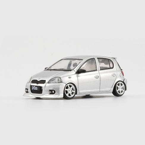 BMC - 1/64 Toyota 1998 Yaris/ Echo/ Vitz doors -Silver (RHD) 1:64 scale ...