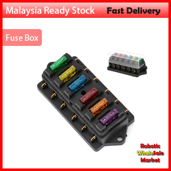 DC 12V24V Car 6 Way Circuit Standard ATO Blade Fuse Box Block Holder ...