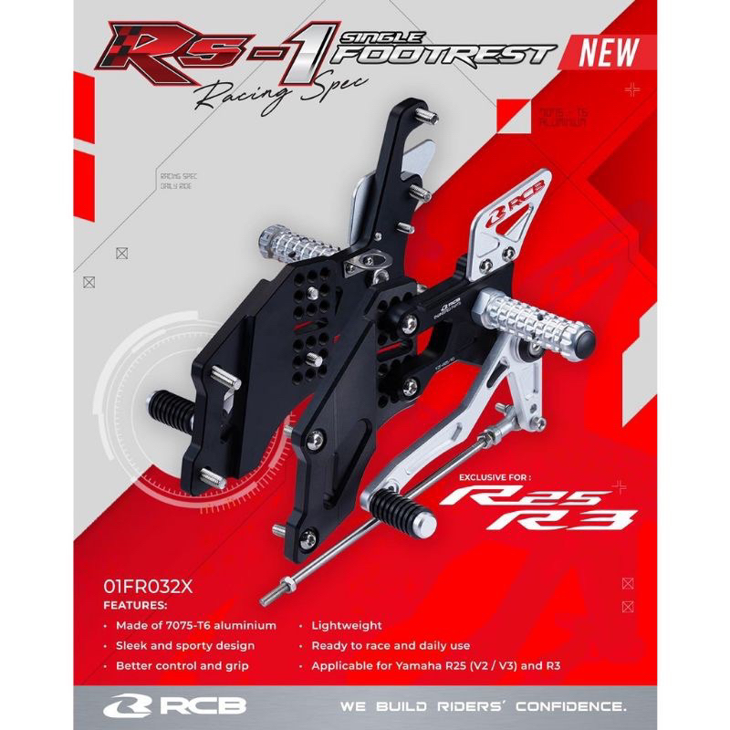 Yamaha R25 MT25 V1 V2 R3 Racing Boy RCB Footrest Single 100%Original ...