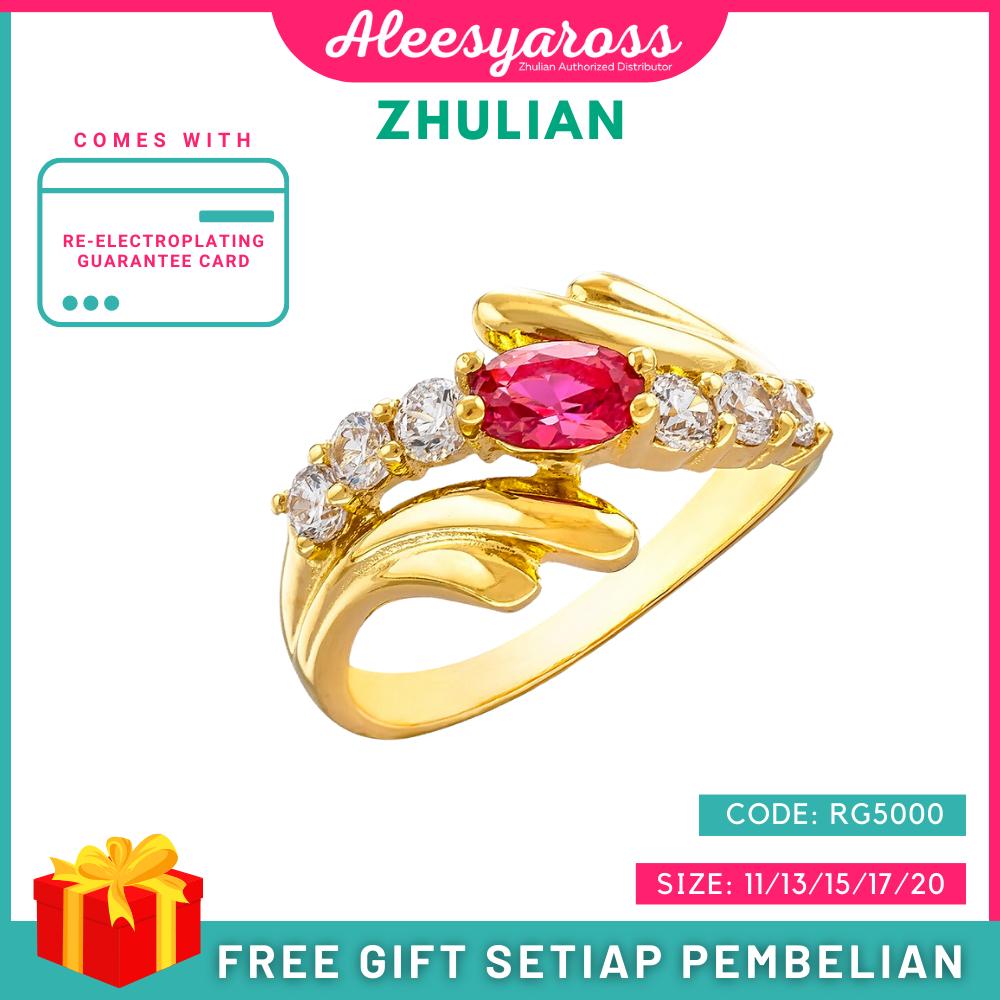 [RG5000] Cincin BATU MERAH SELISIH ZHULIAN Gold Plated Ring Jewellery ...