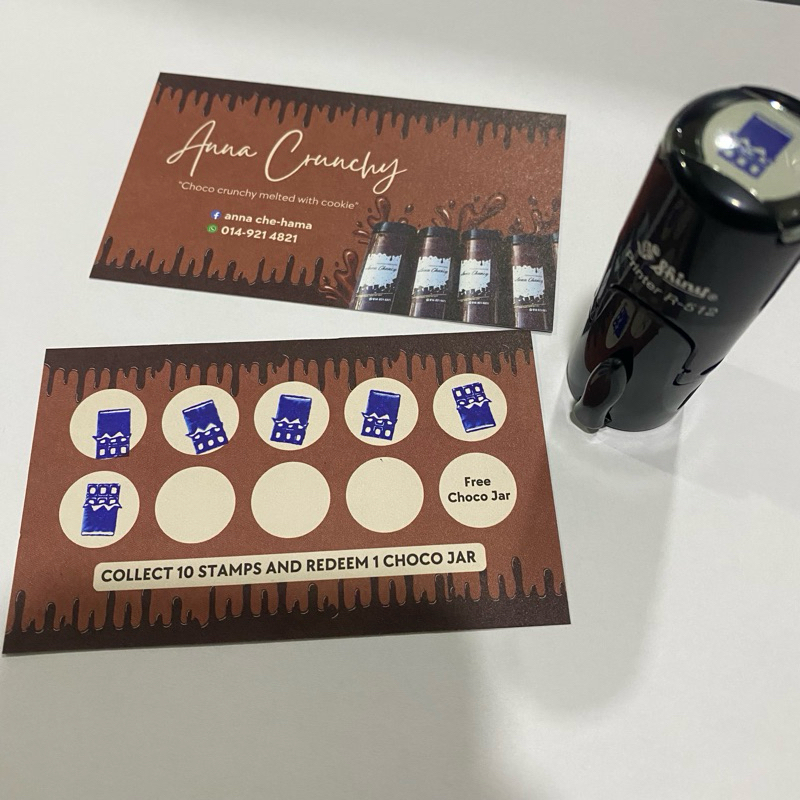CUSTOM IVORY LOYALTY REDEMPTION CARD STAMP CHOP / CHOP OWN LOGO / SELF ...