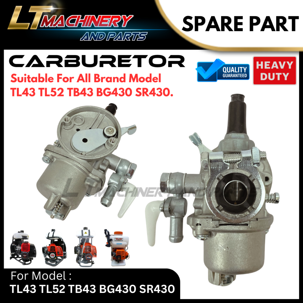 Carburetor 21MM Mesin Rumput Ogawa BG430 BG430DT Mitsubishi TU43 TB43 TL43 TL52 Brush Cutter ...