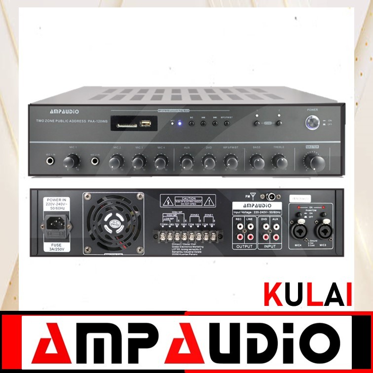 Amp Audio PAA-180WB 180W Public Address Amplifier Ampaudio | Shopee Malaysia