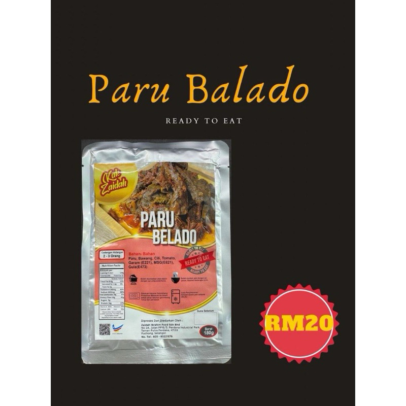Paru Balado Ready to Eat | Sambal Paru Balado Kak Zaidah | Shopee Malaysia