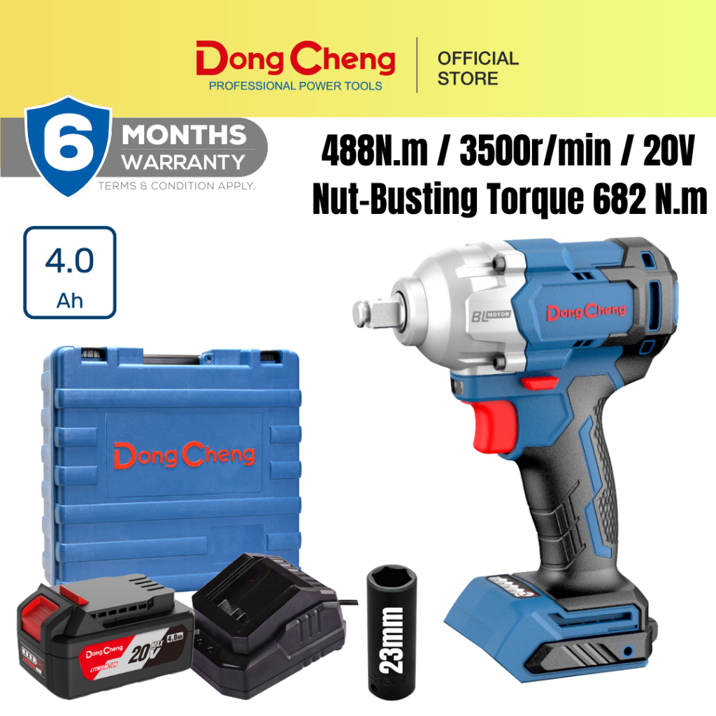 Cordless Brushless Impact Wrench DongCheng DCPB488DM 20V (1pc Charger ...
