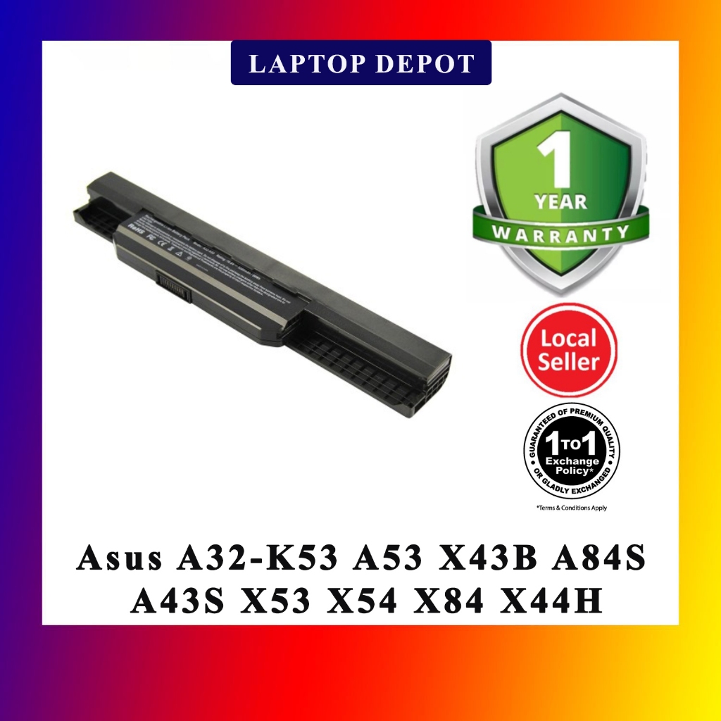 [1 Year Warranty] Asus A32-K53 A53 X43B A84S A43S X53 X54 X84 X44H Laptop Replacement Battery ...