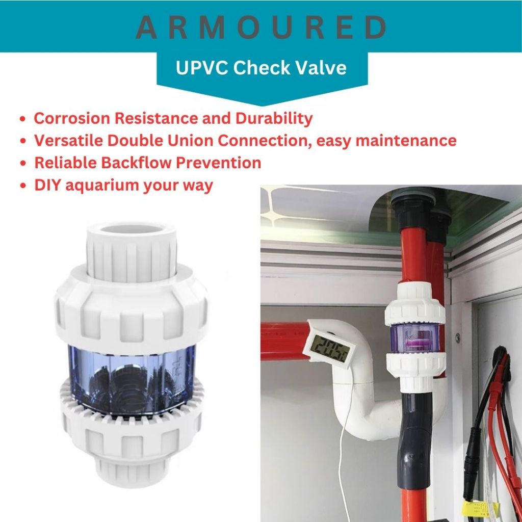 UPVC Check Valve One Way Double Union DIY Aquarium for Fish Tank Pond ...
