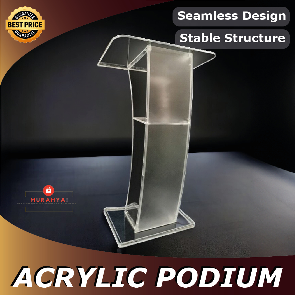 Acrylic Podium Rostrum Transparent Speaker Table LED Conference Host ...