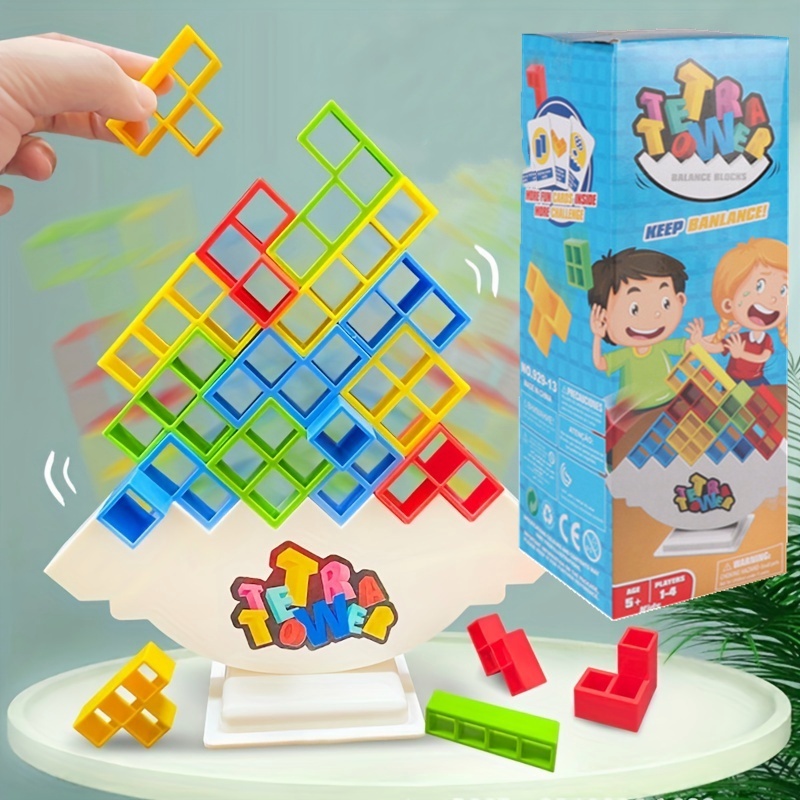 16/48pcs Colorful Tetris Tower Game Balance Stacking Block Early ...