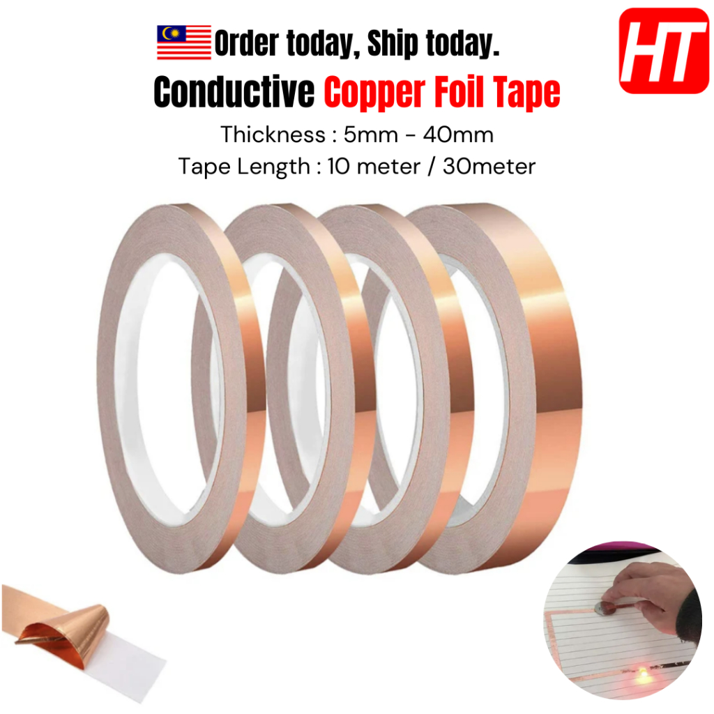 [1Roll] Copper Foil Tape One-Side Adhesive Double-Sided Conductive EMI ...