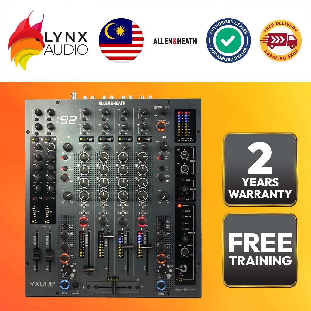 ALLEN & HEATH XONE:92 Club & DJ Mixer 6 Stereo Channels 4 Phono/Line 2 ...