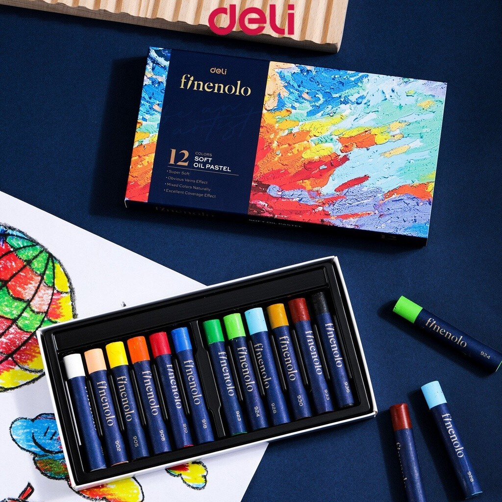 SWM Deli Finenolo Series 12 Colors Oil Pastel Super Soft Oil Painting ...