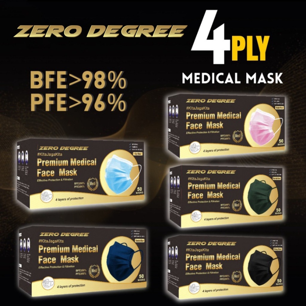 50pcs Full Black colour 4ply Face Mask 4ply Medical Disposable Mask ...