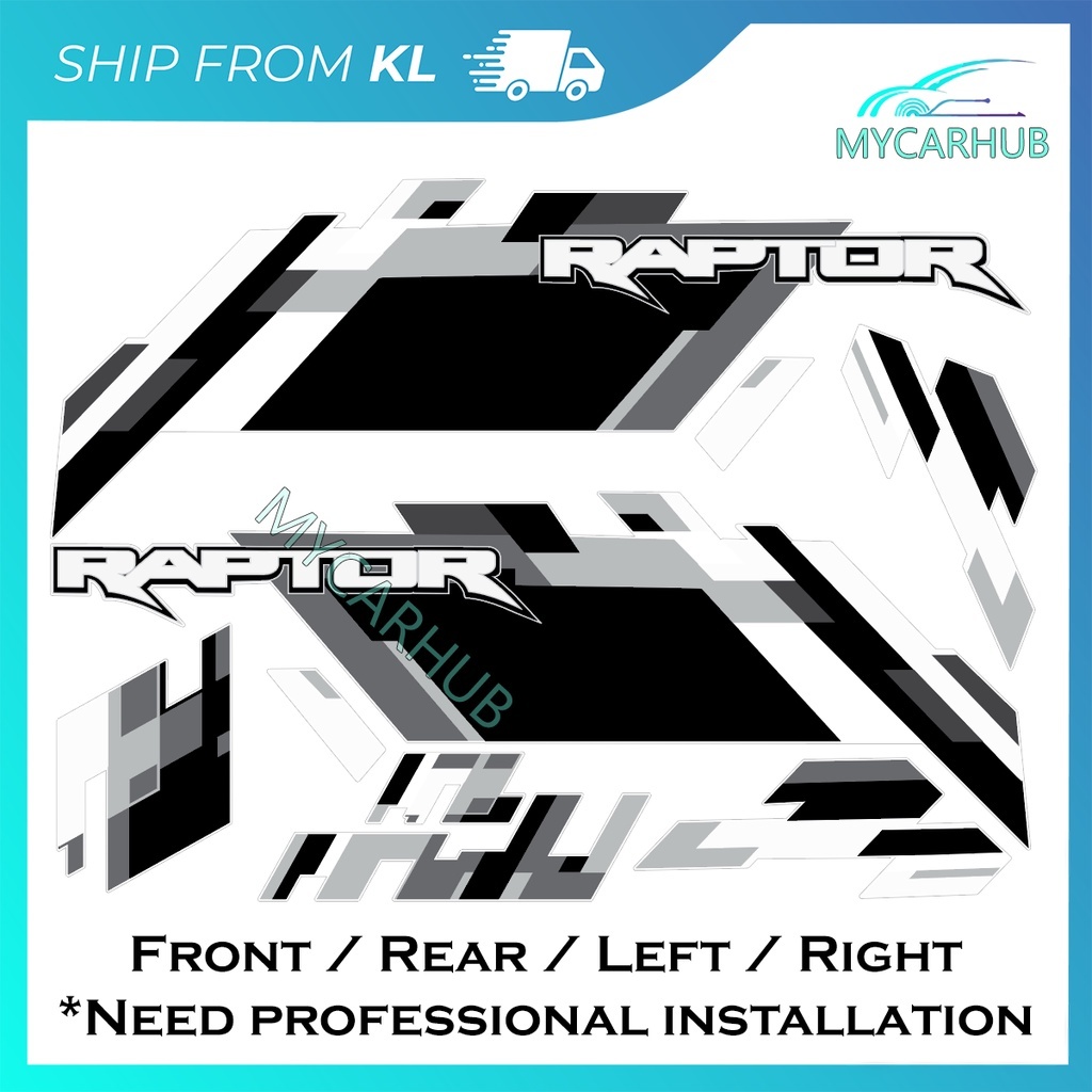 Ford Ranger XLT Plus / XLT / Raptor / Wildtrak Side Body Sticker ...