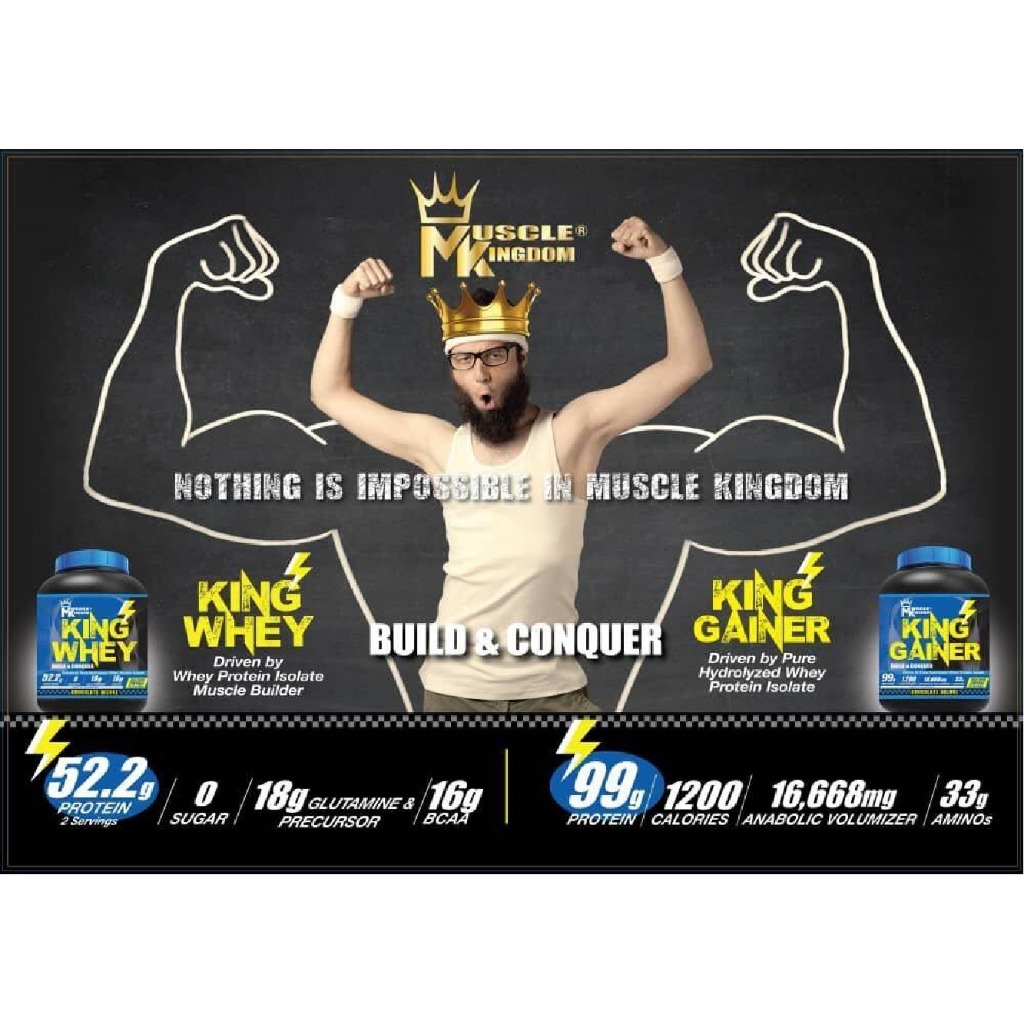 Muscle Kingdom Mass Kingdom Mass Gainer and King whey protein + FREE ...