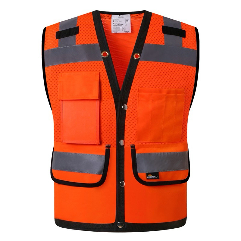 Hi Vis Safety Vest Orange Reflective Work Vest for Warehouse ...