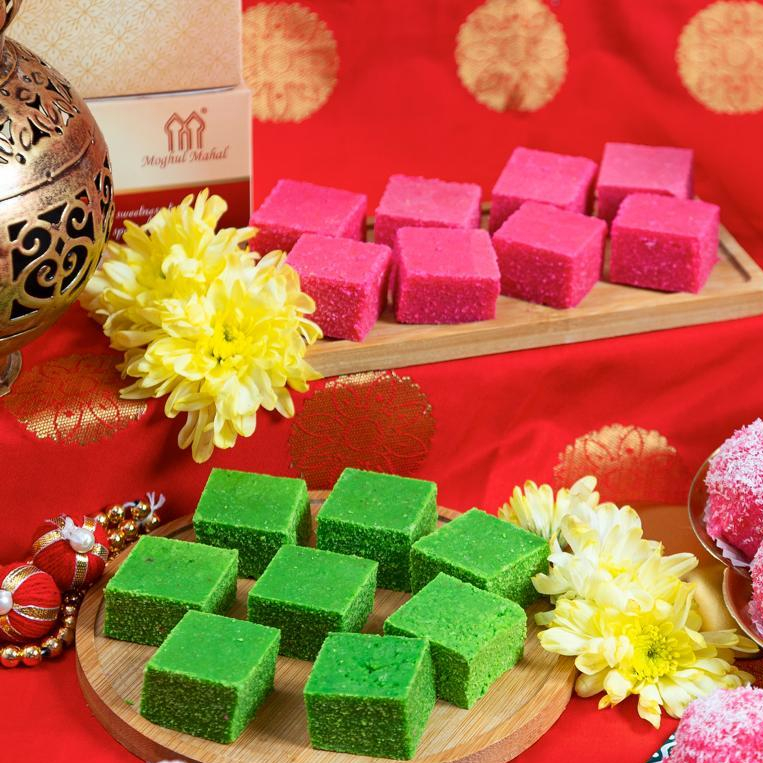 COCONUT CANDY HOMEMADE BY MOGHUL MAHAL SWEETS NORTH INDIAN SWEETS ...