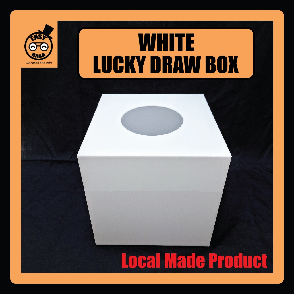 🔥 Acrylic Lucky Draw Box [White] 🔥 Local Made Product | Shopee Malaysia